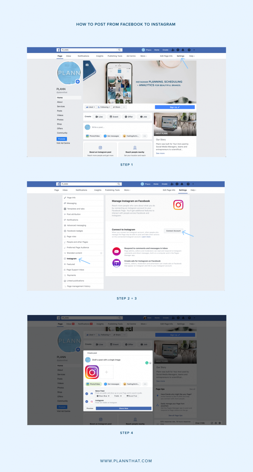 How To Link Instagram To Facebook: Cross-Posting Made Easy – Plann by ...