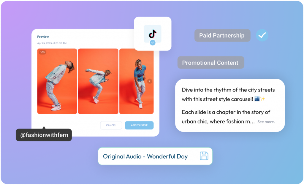 TikTok Add Music to Image Carousels + Promo Disclosure – Plann by Linktree