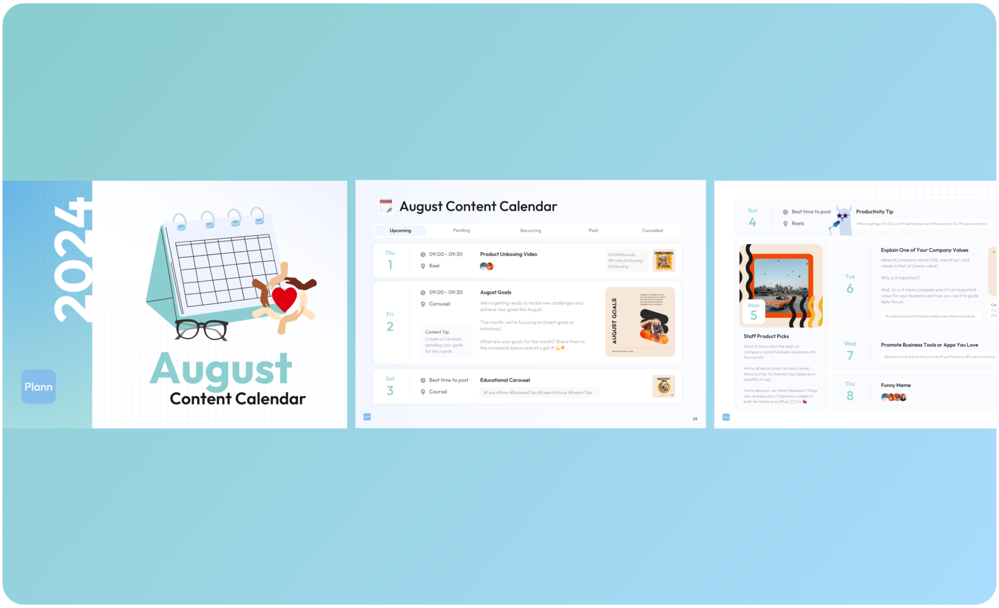 Your August 2024 Social Media Planner – Plann by Linktree